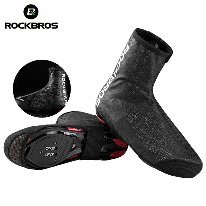 ROCKBROS Cycling Shoe Cover Reflective Rainproof High Elastic Adjustable Windproof Ski Bike m ...