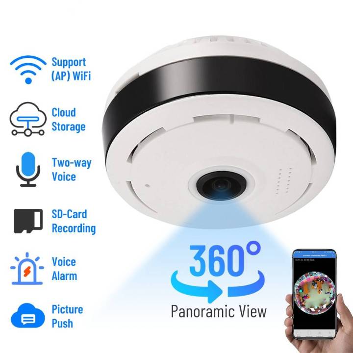 V380 Wifi Panorama Camera 1080P Security Camera 360 Degree Panoramic ...
