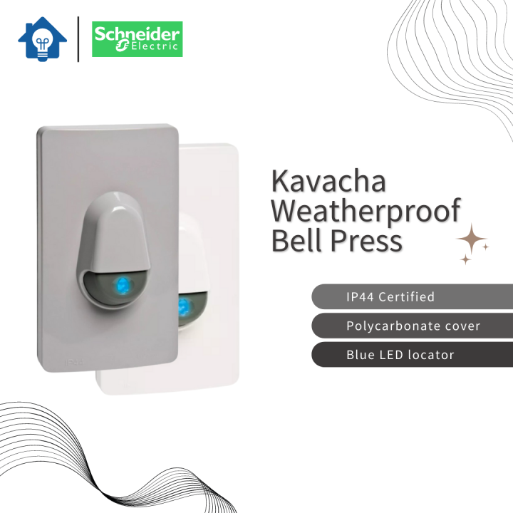 Schneider Electric Kavacha Weatherproof Door Bell Switch with LED ...
