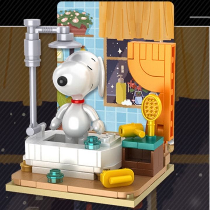 Genuine Snoopy Character Peripherals Building Blocks Assembly Blind Box ...