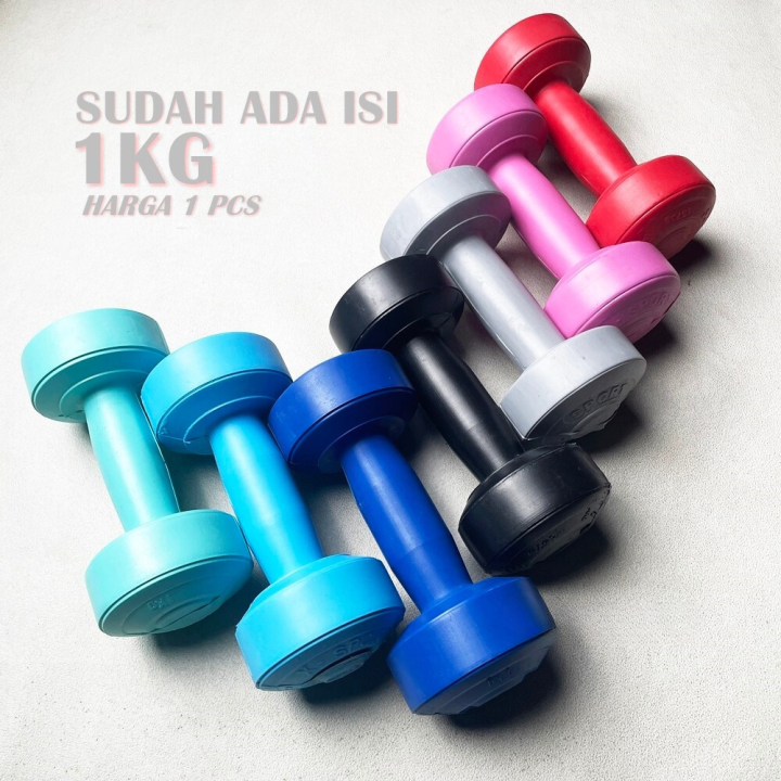 dumble barbel plastik dumbell 1kg win star warna warni | Lazada Indonesia