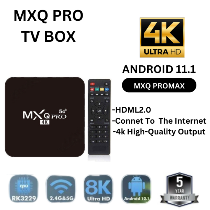 MXQ 5G 4K 8+128G Android Ultra HD TV Box 2.4GHz color with Touchpad 5G Version | Lazada PH