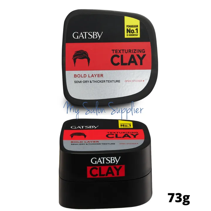 Gatsby Texturizing Clay Bold Layer Semi Dry & Thicker Texture 73 gram ...