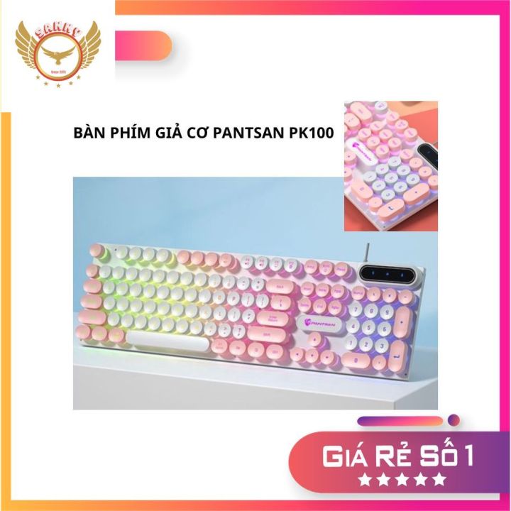 (HCM) Bàn phím máy tính gaming giả cơ PANTSAN PK100 (Màu hồng) có dây ...