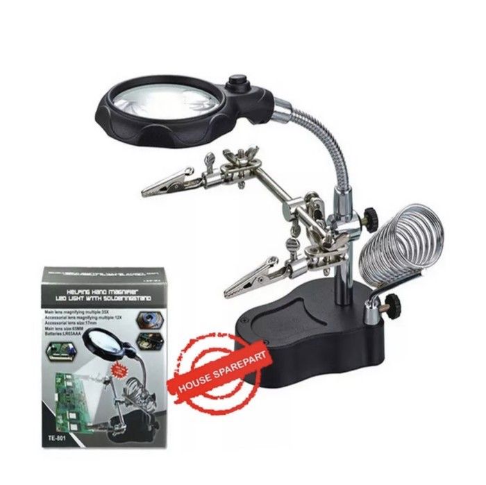 Penjepit PCB / Penjepit PCB holder + kaca pembesar + lampu LED | Lazada ...