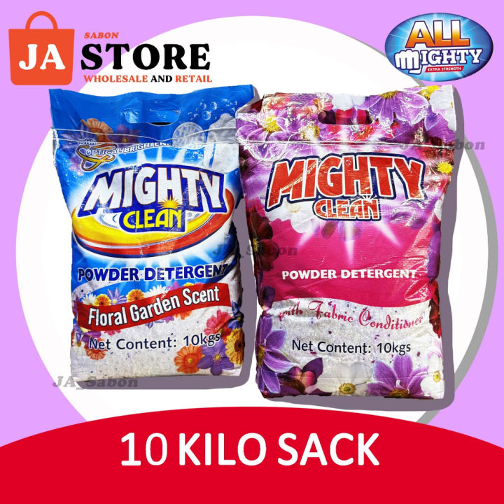 MIGHTY CLEAN Detergent Powder w/ Fabric Conditioner 10 Kilos | Lazada PH