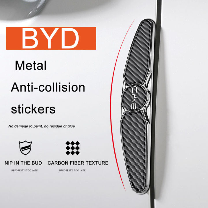 Car Metal carbon fiber door anti-collision strip protects for BYD Atto ...