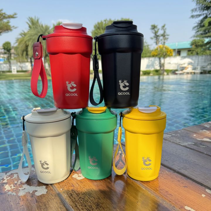 แก้วสแตนเลสเก็บอุณหภูมิ 480ml SUS316 ใส่กาแฟ น้ำดื่มแบบพกพา มีสายคล้อง | Lazada.co.th