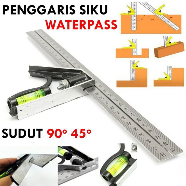 PROMO!!!! Mistar Penggaris Siku Tukang Multifungsi Pasekon Mistar Alat ...
