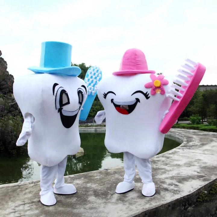 Tooth Mascot Costume Dentist Party Character Mascot Dress Dental Care ...