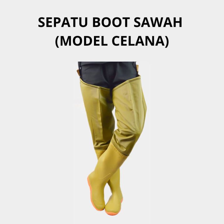 Sepatu Boot Kebun Sawah Panjang Pria Model Celana Anti Air Waterproof ...