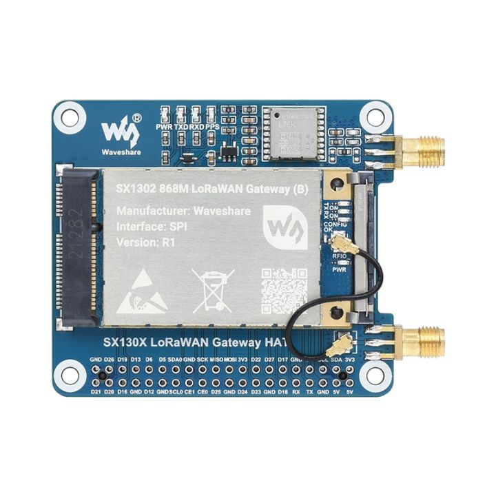 Raspberry Pi LoRaWAN Module SX1302 SX1303 Mini PCIe 868M 915M Lora Gateway Hat Expansion Board ...