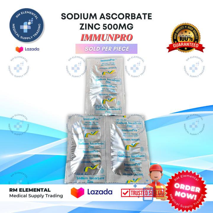 Immunpro Sodium Ascorbate + ZInc per tablet (SOLD AS PER PIECE) | Lazada PH