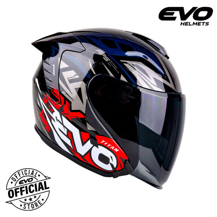EVO RX-5 TITAN Half Face Dual Visor Helmet With Free Clear Lens | Lazada PH