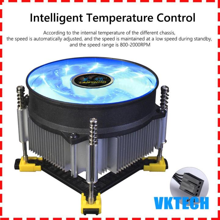 [Vktech] 9cm 4 Pin PC Computer Cooling CPU Cooler Fan Mute Copper Core ...