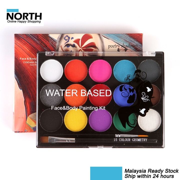 15 Colors Face Painting Makeup Water Based Paint Face Body Painting ...