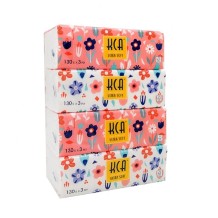 KCA Ultra Soft Facial Tissue Paper 3ply x 130s x 4pkt | Lazada