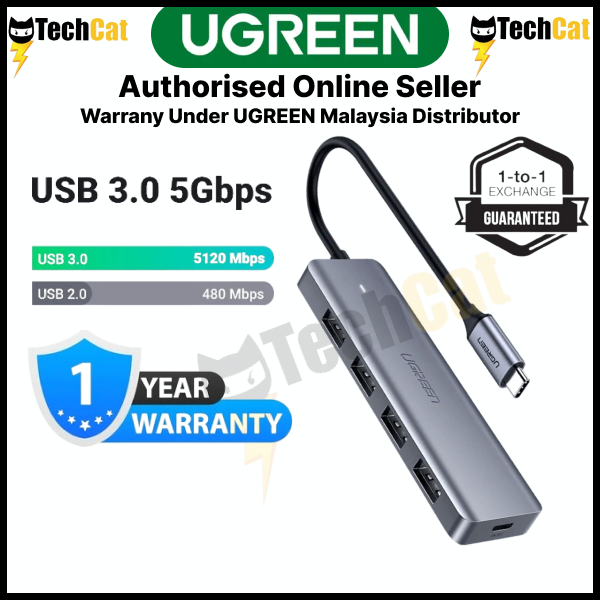 Ugreen 4 Ports USB C Hub (USB-C to 4-Port USB 3.0 + USB-C POWER SUPPLY ...