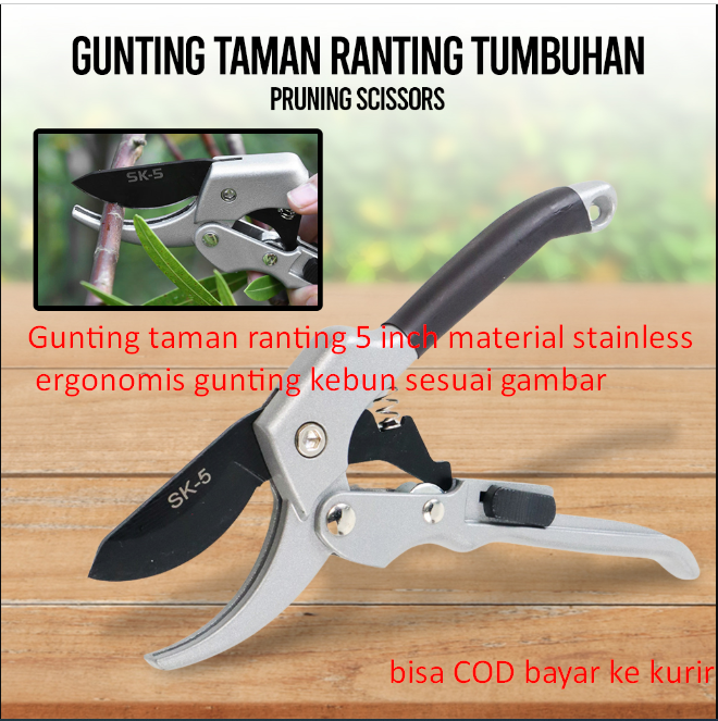 Gunting taman ranting 5 inch material stainless ergonomis gunting kebun ...
