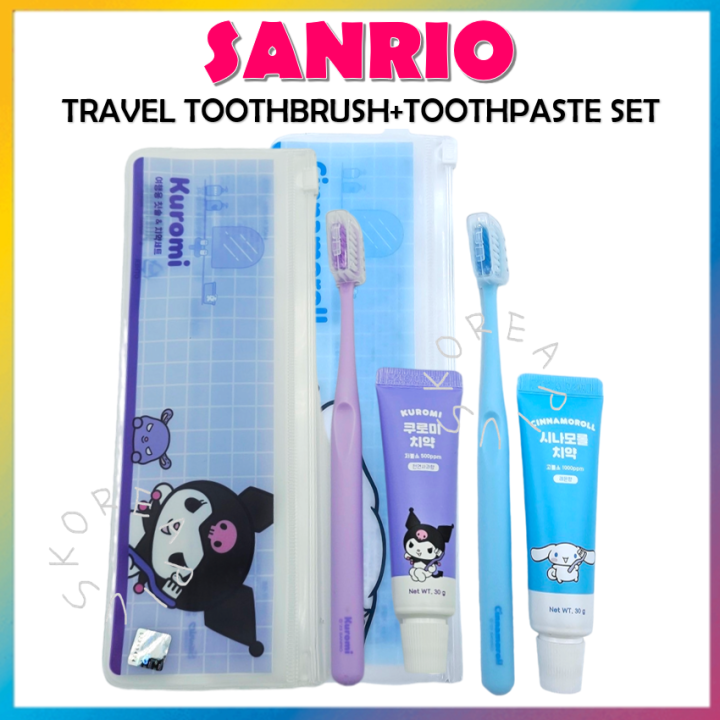 [SANRIO] ATEX Travel Toothbrush+Toothpaste set Kuromi/Cinnamoroll ...