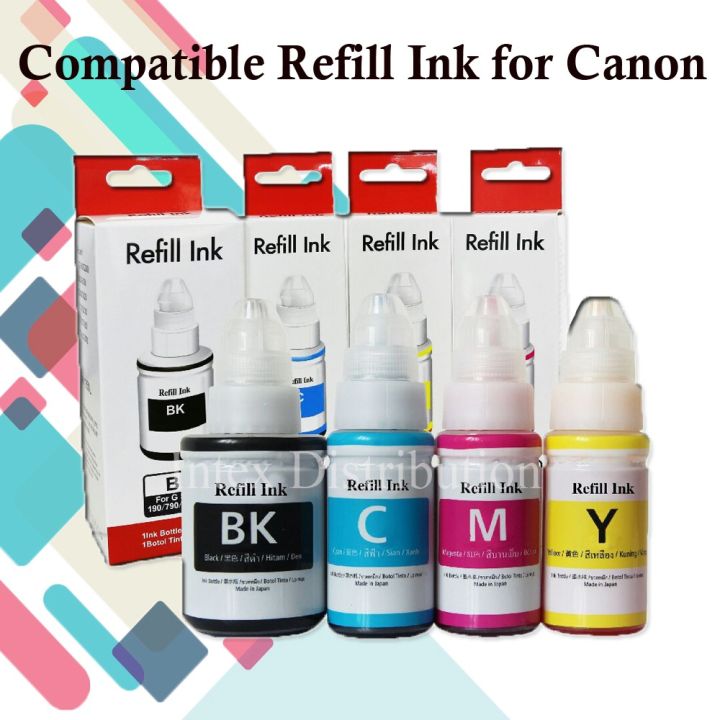 Compatible Canon G-series Ink GI-790 GI790 GI 790 Refill ( Black / Cyan ...