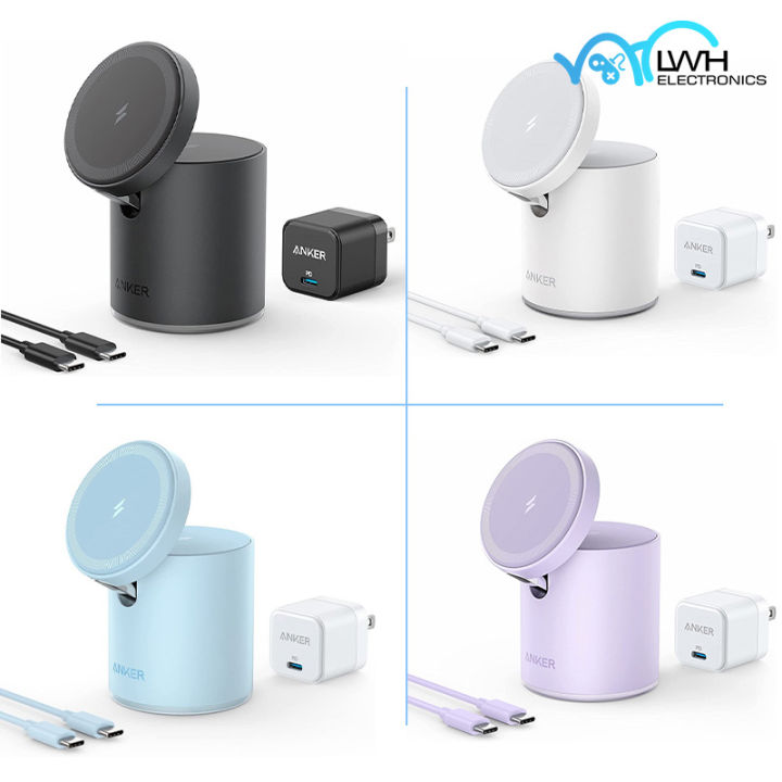 Anker 623 MagGo Magnetic Wireless Charger Mag Go 2-in-1 Charging ...