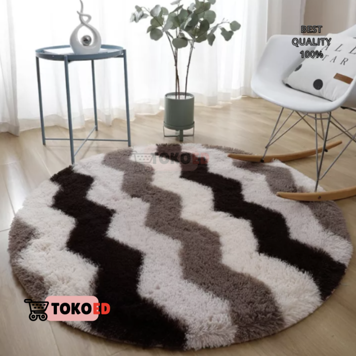Karpet Bulat Motif Karpet Lantai Dekorasi Ruangan Rumah Diameter 1 ...