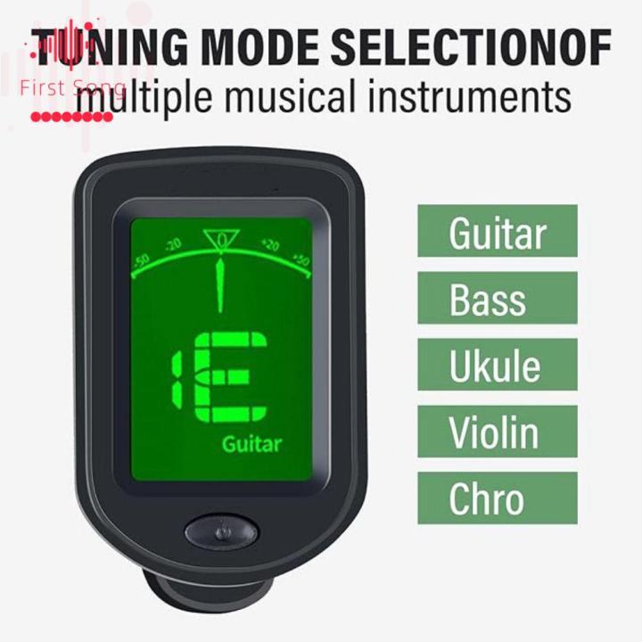 FIRST SONG Clip on Guitar Tuner Mini LCD Screen Guitar Accessory Easy ...