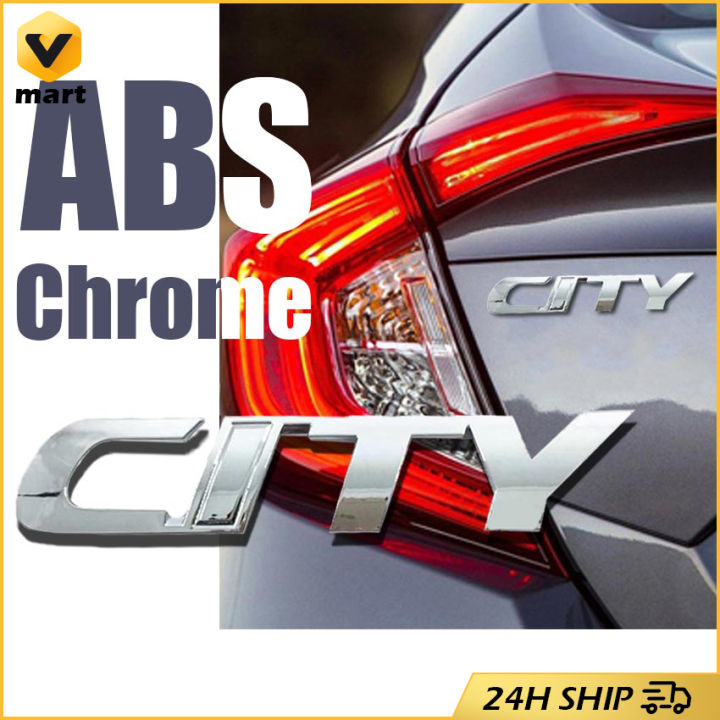 ABS Chrome/Black CITY Logo Letter Car Rear Emblem Sticker Badge Decal ...
