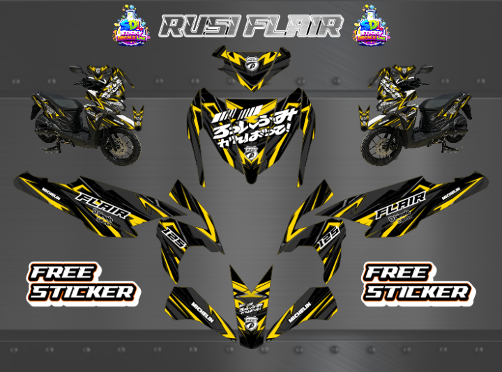 DECALS RUSI FLAIR 125 PRINTABLE HIGH QUALITY DECALS STICKER, DECALS FOR ...