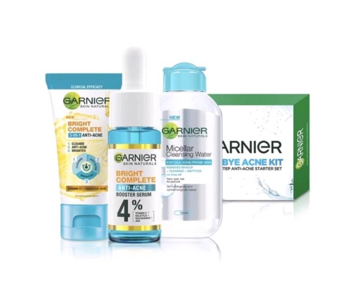 GARNIER BYE BYE ACNE KIT ( serum / cleanser / micellar water ) * SOLD ...