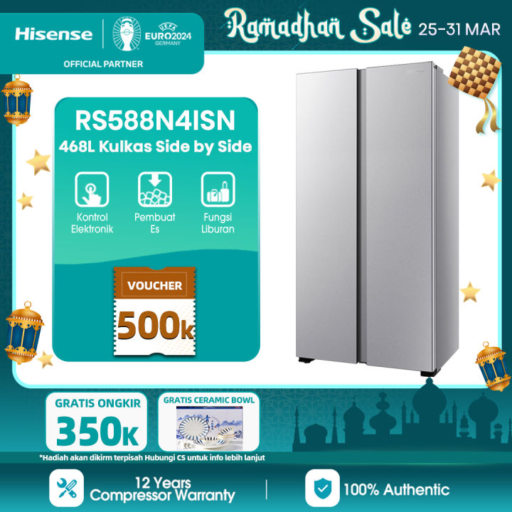 Hisense Kulkas 2 Pintu (Refrigerator) Lemari Es Side by Side Kapasitas ...