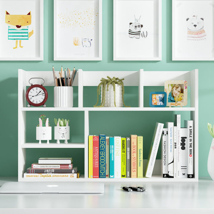 Student Bookcase Desktop Study Table Free Combination Bookshelf Rak ...