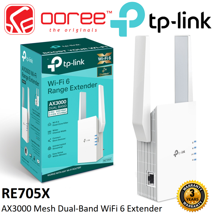 TP-LINK RE505X AX1500 / RE605X AX1800 / RE705X AX3000 WI-FI 6 DUAL BAND RANGE EXTENDER WITH AP ...