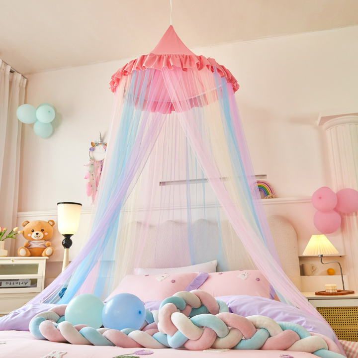 *SG seller* Princess Bed Canopy for Kids Room Decor Round Lace Mosquito ...