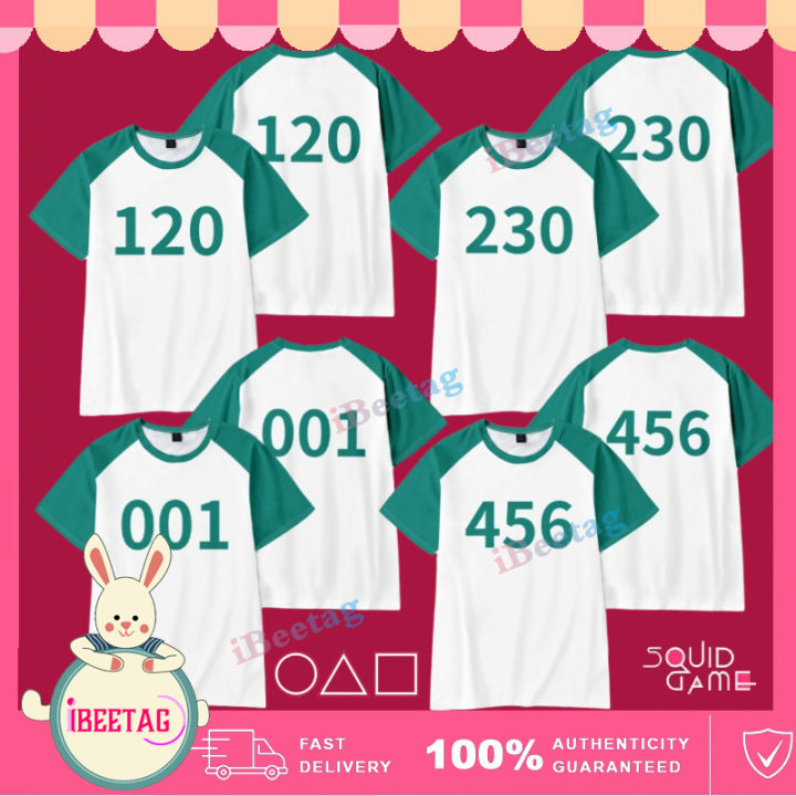 Squid Game Kids T-shirt Halloween Cosplay Costume Character Number ...