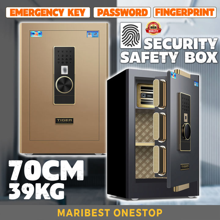 70CM Safety Box Fingerprint Digital Safety Box Money Box With Lock Safe ...