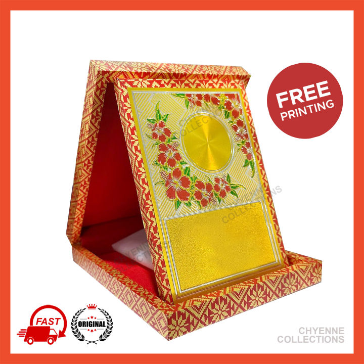 Plaque Velvet Box with printing • Tempahan Souvenir Kotak Baldu Bersara ...