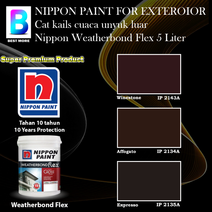 Nippon Paint Weatherbond Flex Exterior collection 5 Liter Winestone ... Nippon Paint Weatherbond Flex Exterior collection 5 Liter Winestone ...