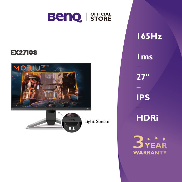 BenQ MOBIUZ EX2710 27" 1920x1080 IPS 165Hz 1ms HDRi FreeSync Premium ...