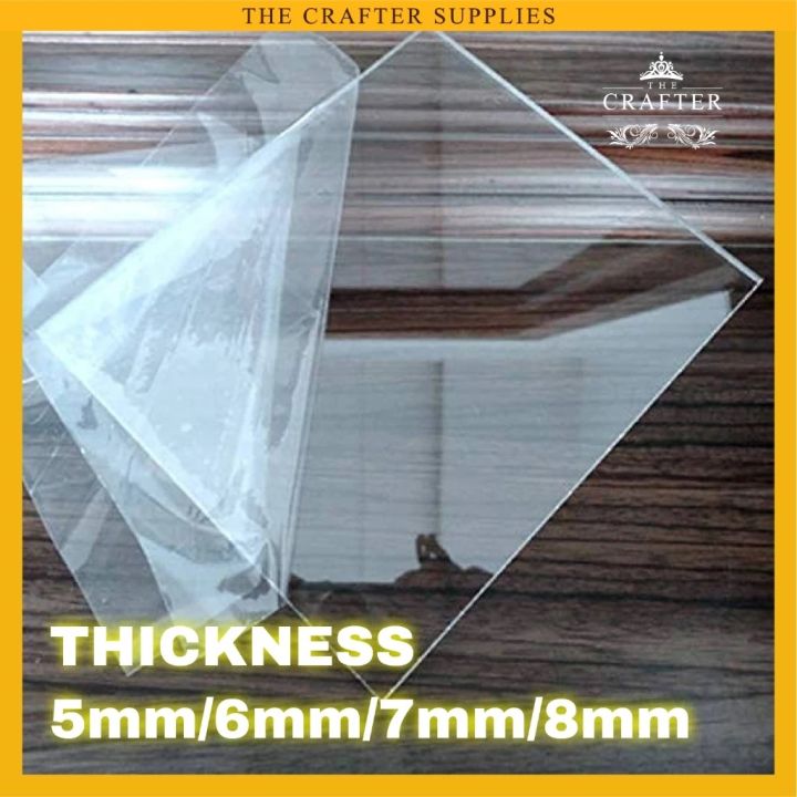 5mm Clear Transparent Acrylic Sheet med size Pre Cut Size Plastic Glass ...