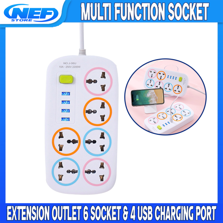 🔥Power Extension wire with socket Cable Moveable Multi Function Socket ...