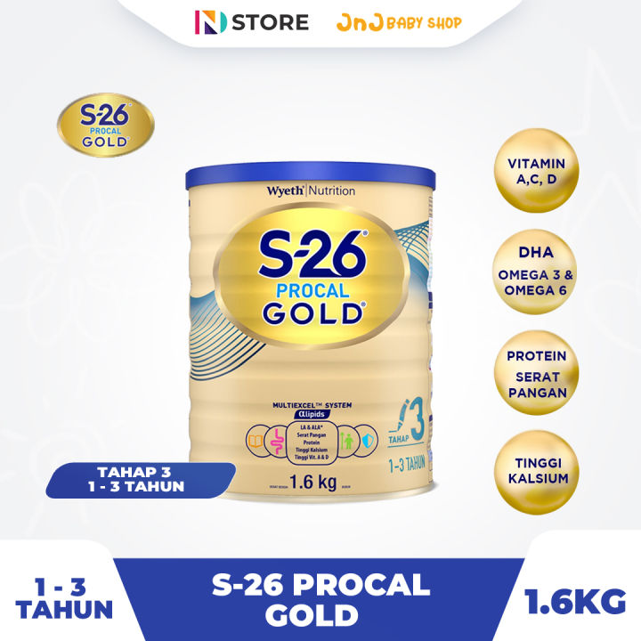 S-26 Procal Gold Tahap 3 Rasa Vanila Kemasan Kaleng 1600G / 1,6KG Susu ...