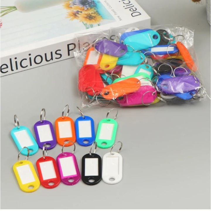 Gantungan Kunci Label Nama 50PCS Name Tag Key Chain Key Ring Warna ...