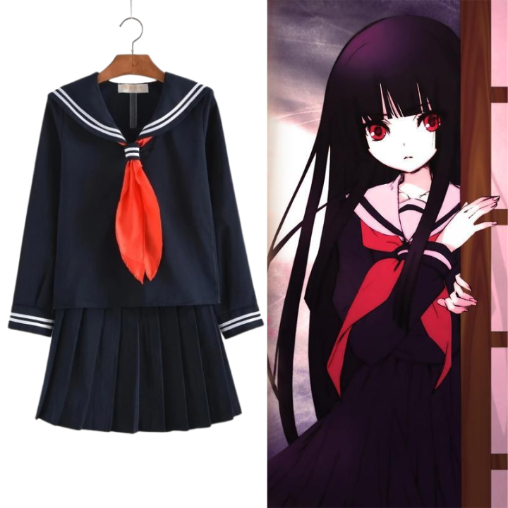 Anime Hell Girl Enma Ai School Uniform Suit JK Sailor Suit Japanese ...