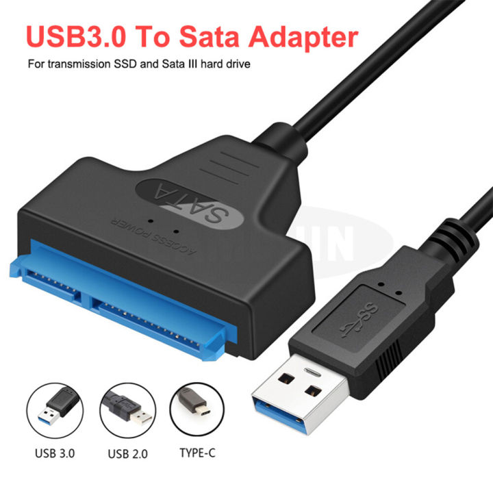 JBMBHC USB 3.0 to SATA Cable 22 Pin 2 5 2.5 inches HDD Hard Disk Driver ...