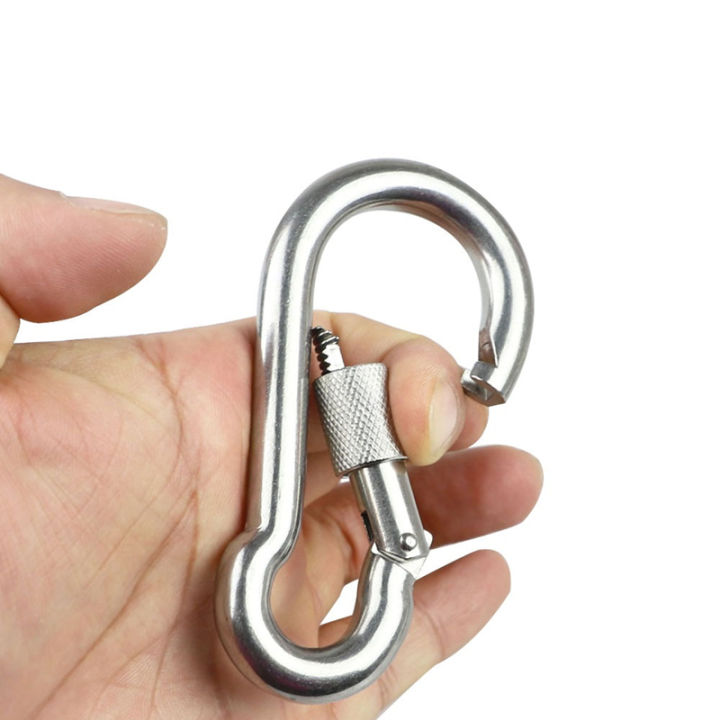 Metal Carabiner 8/10cm Steel Thumb Screw Closure Carabiner Spring Snap ...