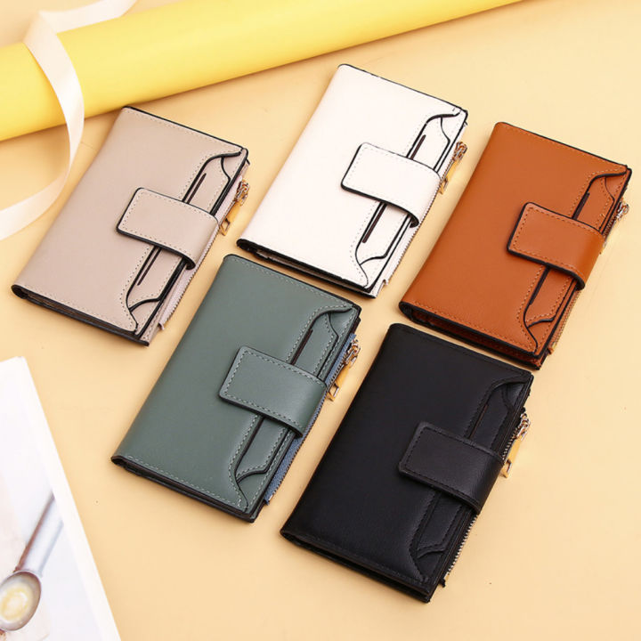 UISNMALL #6180 Korean Simple Leather Woman Wallet Card Holder For Women ...