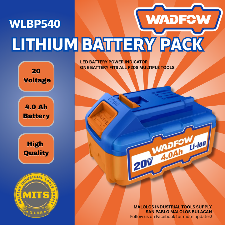 Wadfow Lithium-Ion Battery Pack 20V 2.0 Ah & 20V 4.0Ah | Lazada PH