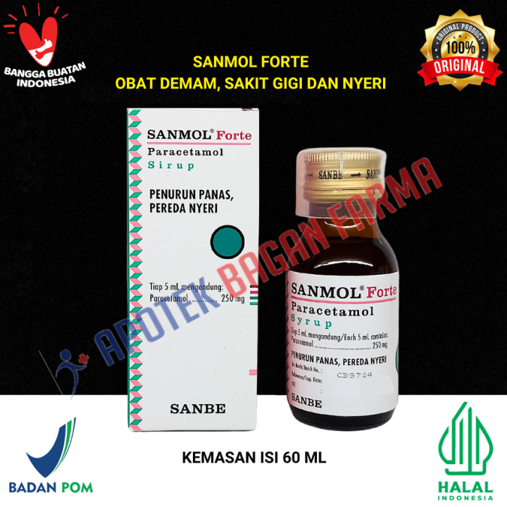 SANMOL FORTE SIRUP 60 ML / OBAT DEMAM / NYERI / SAKIT GIGI | Lazada Indonesia